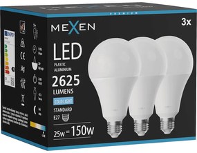 Mexen Nova 3x LED žárovka E27, A95, 25W, Studená - 6500K, 2625 lm - L100-E27-2565-01x03
