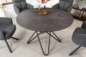 Jídelní stůl Kruhový 120 cm - antracitová keramika
