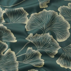 Goldea povlak na polštář z bavlněného saténu - listy ginkgo na tmavě zeleném 50 x 60 cm