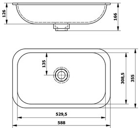 Sapho - Zápustné umyvadlo IMPALA 58,8x35,5 cm bílá