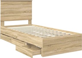 Rám postele s čelo Sonoma dub 100 x 200 cm Inženýrské dřevo 3409491