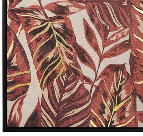 Nástěnná malba s motivem palmy 63 x 63 cm burgundská červená FLORESTA Beliani