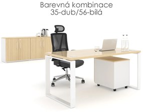 NABYTEK-DESIGNOVY.CZ - DEB1280O - Kancelářský stůl EPIC, 120/140/160/180cm, kovová podnož O, dub/černá
