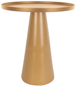 Hořčicově žlutý kovový odkládací stolek Leitmotiv Force, výška 48,5 cm
