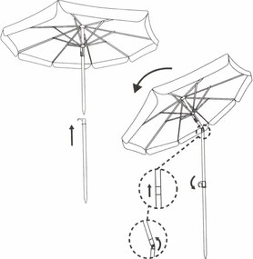 Zahradní slunečník 160 cm, modrý SPRINGOS VIVA BU0022