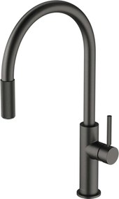 OMNIRES Switch - Dřezová baterie s výsuvnou koncovkou a filtrační funkcí, kartáčovaný grafit SW9059GR
