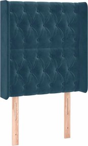 Box spring postel s matrací a LED tmavě modrá 80 x 200 cm samet 3139713