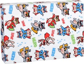 Bellatex dětské prostěradlo jersey s elastanem Superhrdina liška, mýval, kočka rozměr 60x120 cm