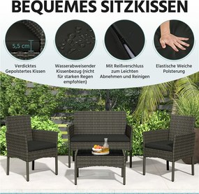 Sada 4 ks – Konferenční stolek Yaheetech – šedá (257353475063)