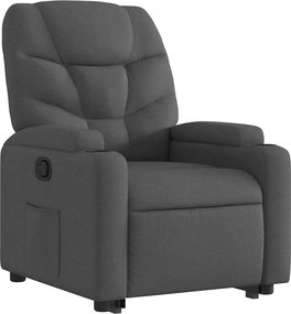 Zvedací polohovací křeslo tmavě šedé textil 3204597