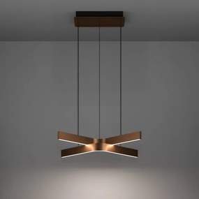 Eglo 901864 - LED RGBW Stm. Lustr na lanku FOLCINO-Z 2xLED/18W/230V měděná/černá