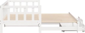 Válenda s přistýlkou a zásuvkami bez matrace bílá 90x200 cm 3302188