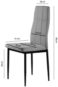 Jídelní židle set 4 ks Ida světle šedá