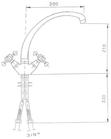 Sapho Antea 3111 dřezová baterie výška 265 mm chrom