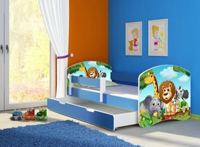 Dětská postel - Safari 2 160x80 cm + šuplík modrá