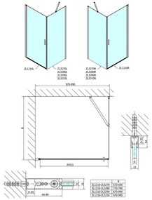 Polysan ZOOM LINE obdélníkový sprchový kout 1000x700mm, L/P varianta ZL1210ZL3270