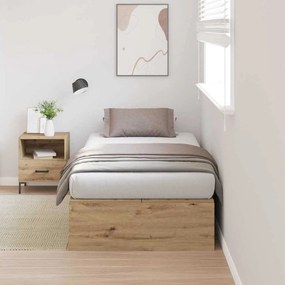 Rám postele s úložným prostorem Artisanový dub 100 x 200 cm 3335356