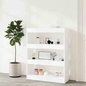 Knihovna / dělicí stěna bílá 80 x 30 x 103 cm kompozitní dřevo - Default Title