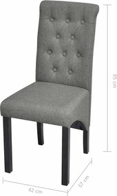 Jídelní židle 2 ks světle šedé textil 242222