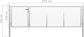 vidaXL Zahradní brána ocel 350 x 100 cm [144341] Barva: Zelená