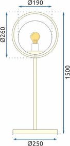 Toolight - Podlahová lampa APP927-1F, zlatá-bílá, OSW-07009