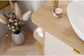 Comad Koupelnová skříňka s deskovým umyvadlem set Aster White 120 bílá/dub cremona