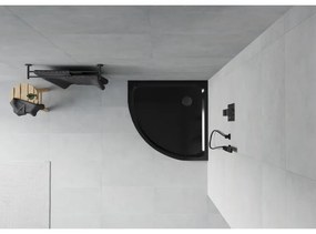 Sprchová vanička MEXEN FLAT s černým sifonem 90 x 90 cm černá