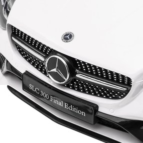 Dětské elektrické auto AIYAPLAY Mercedes SLC 300 s 12V baterií pro děti od 3 let s dálkovým ovládáním, LED světly, klaksonem a hudbou - Bílá