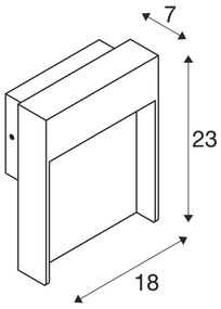 SLV 1002954 Flatt, venkovní nástěnné svítidlo se senzorem, LED 16W 3000K, antracit, rozměr 18x23cm, IP65