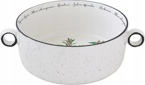 Miska mísa 20 cm salátová mísa porcelánová retro boho elegantní bylinky bílá černá