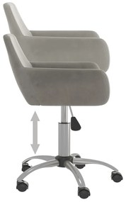 Otočné jídelní židle 2 ks světle šedé samet - Default Title