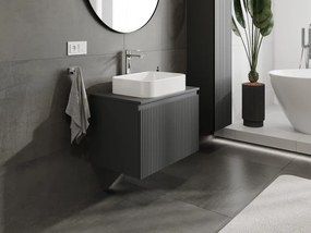Mexen Rivel, koupelnová skříňka 70 cm, 1 zásuvka, drážkovaná, grafitová matná, 91A20-07047-1-BF66