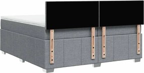 Box spring postel s matrací světle šedá 200 x 200 cm textil 3287168