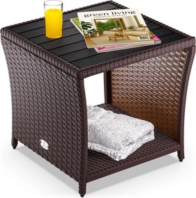 Casaria Polyratanový stolek VEDIS hnědý 45×45×40 cm