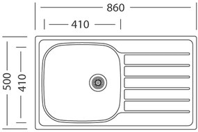 Nerezový dřez Sinks HYPNOS 860 V 0,8mm leštěný