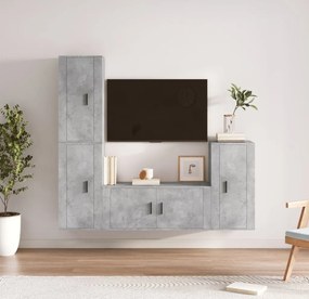 vidaXL 4dílný set TV skříněk kompozitní dřevo [3188591] Barva: Betonová šedá