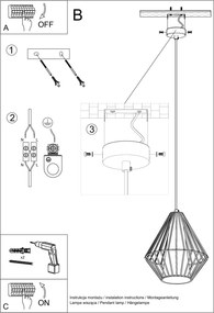 Sollux Lighting Závěsné svítidlo DEMI černé