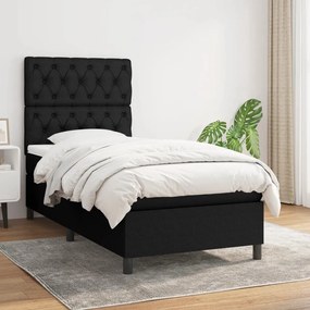 Box spring postel s matrací černá 80 x 200 cm textil 3141971