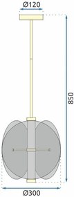 Toolight Toolight, LED stropní svítidlo APP1675-CP, šedá-zlatá lesklá, OSW-06406