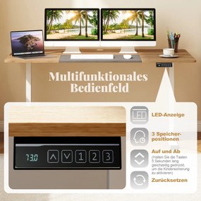 Costway Elektrický stojánek výškově nastavitelný stůl ergonomický stojánek