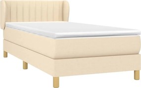 Box spring postel s matrací krémová 90x190 cm textil 3126930