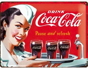 Postershop Plechová cedule - Coca-Cola (Servírka) 30x40 cm
