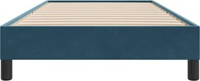 Postel Box Spring bez matrace tmavě modrá 90x210 cm samet 3315811