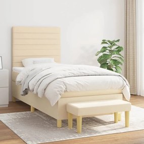 Box spring postel s matrací krémová 100 x 200 cm textil 3137218