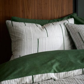 Šedo-zelené bavlněné povlečení na jednolůžko 135x200 cm Camden Stripe – Content by Terence Conran