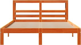 Postel bez matrace voskově hnědá 135 x 190 cm masivní borovice 3306060