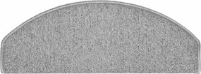 Schodové rohože 15 ks 65 x 24 x 4 cm světle šedé, půlkulaté, velké 322371