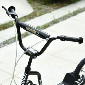 HOMCOM Dětská koloběžka Scooter Městská koloběžka od 5 let s 12palcovými pneumatikami v černé barvě 120x58x75-80 cm pro bezpečnou zábavu při jízdě | …