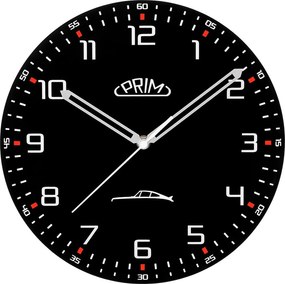 PRIM Černé nástěnné hodiny Prim Speedline - černo-bílé E09.5530.9000