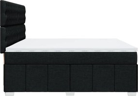 Box spring postel s matrací černá 200x200 cm textil 3291784